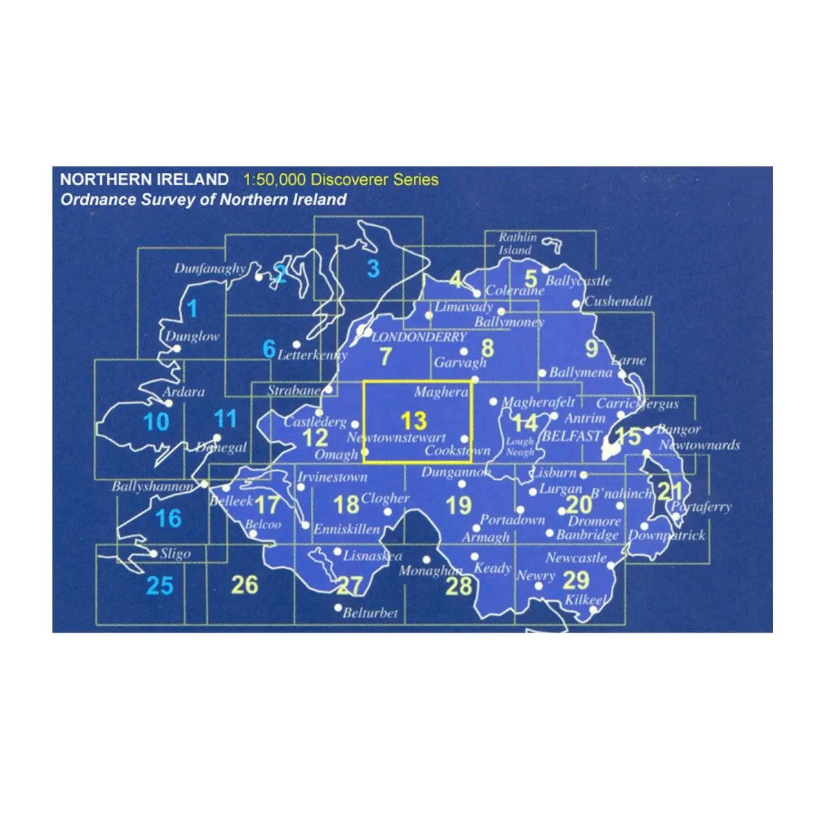OS Northern Ireland Laminated Discovery Maps